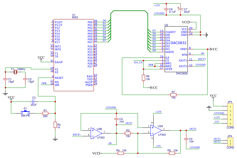 DAC0832数模转换电路.SchDoc 资源 - 嘉立创EDA