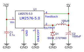 基于LM2576的5V降压电源 资源 - 嘉立创EDA