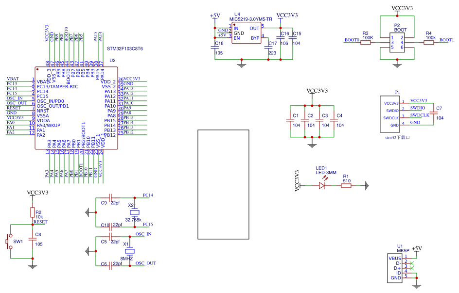 32f103c8t6最小系统 资源 - 嘉立创EDA