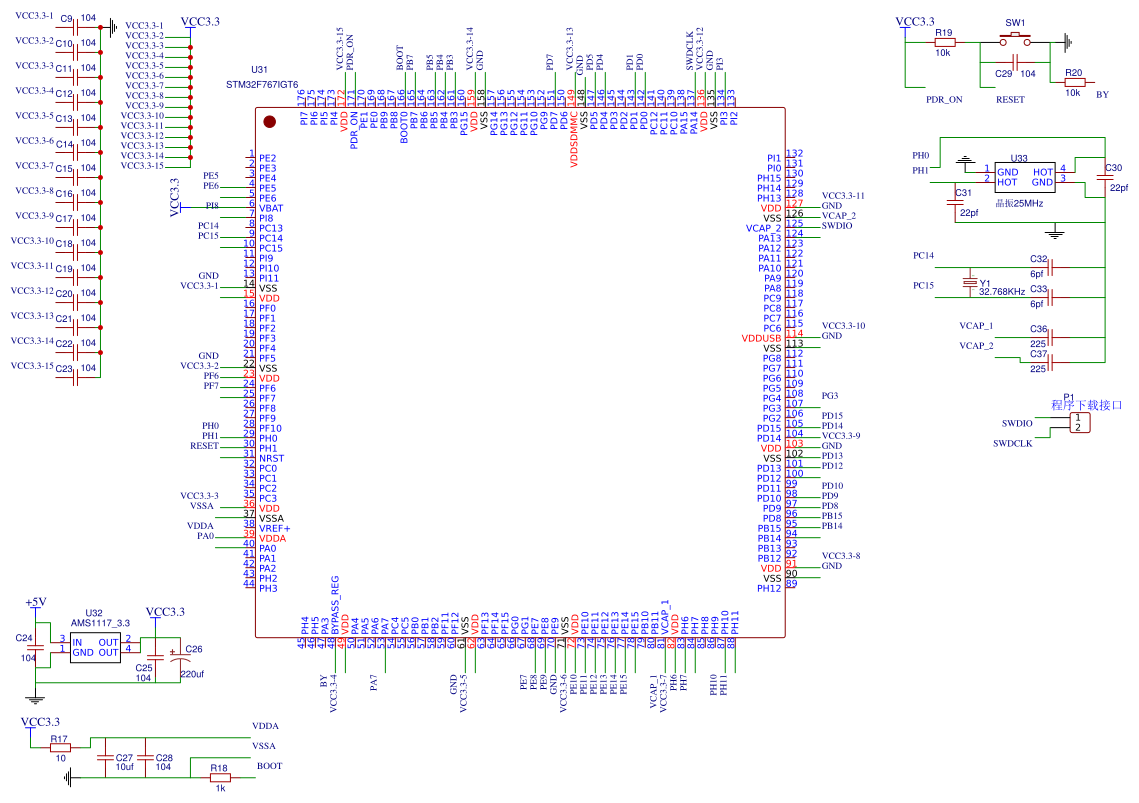stm32f767igt6 最小系统 资源 - 嘉立创EDA