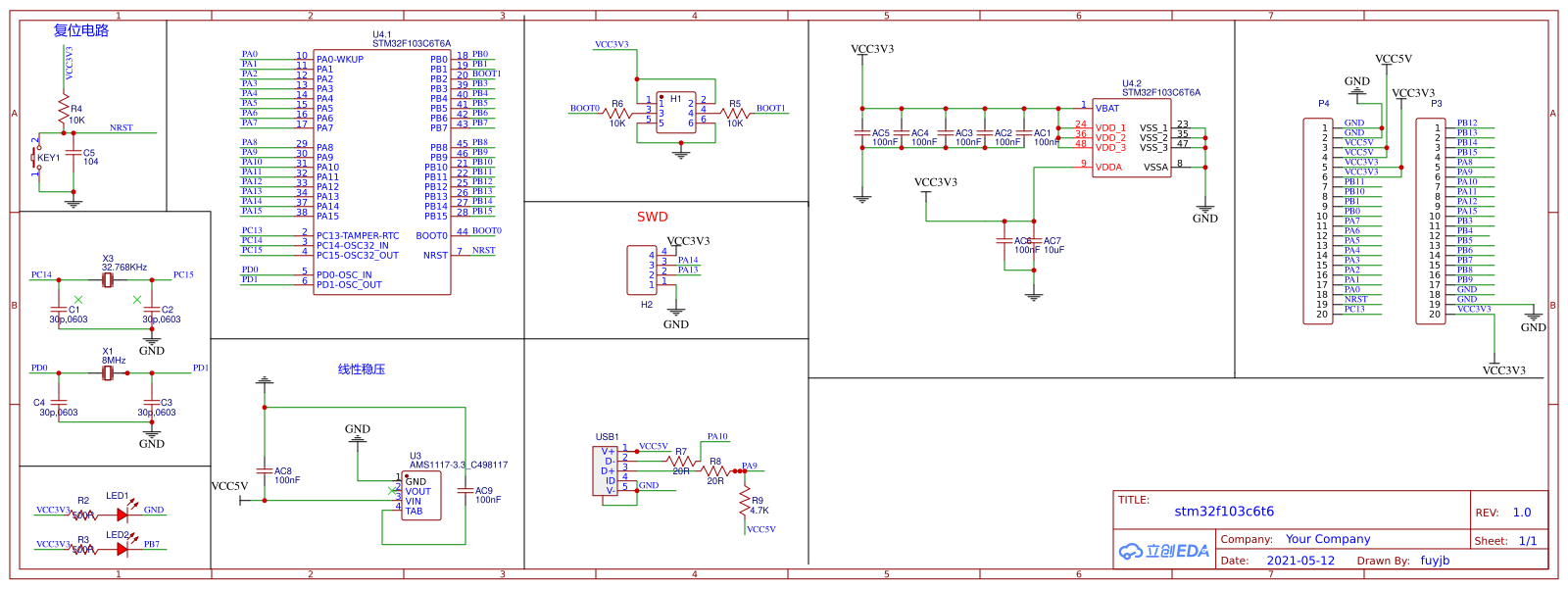 stm32f103c6t6 - 嘉立创EDA开源硬件平台