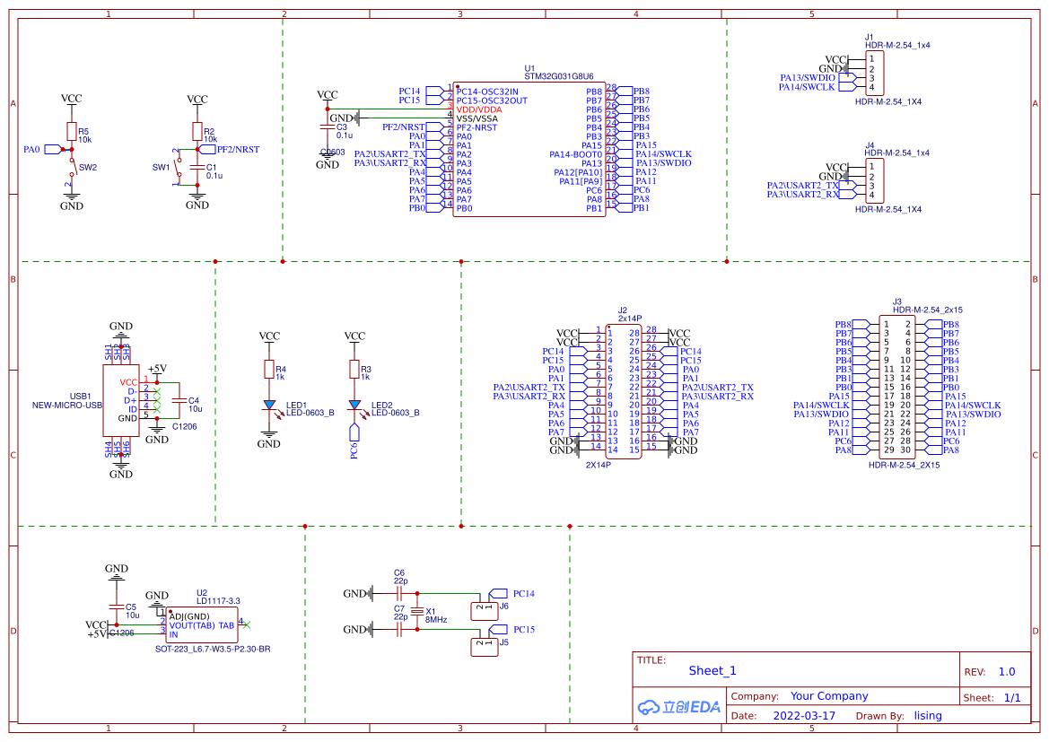 STM32G031G8U6_Board - 嘉立创EDA开源硬件平台
