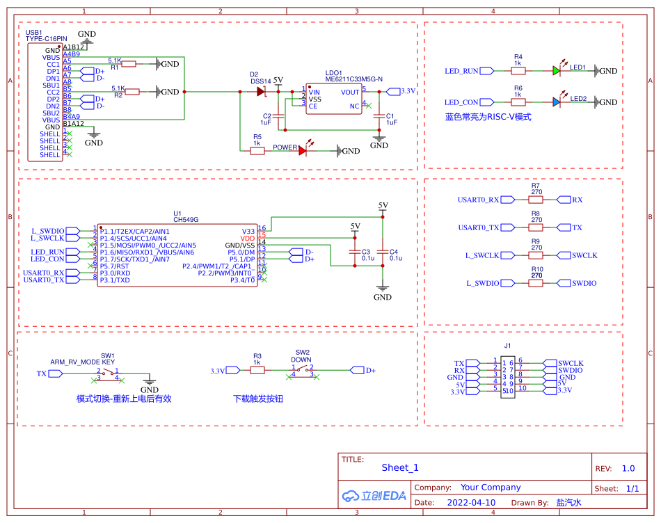 RV-LINK WCHLINK RISC-V调试器 - 嘉立创EDA开源硬件平台