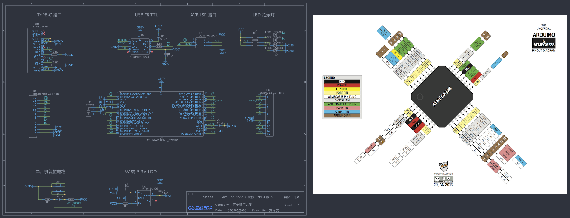 Arduino Nano Type C接口版本 - 立创EDA开源硬件平台