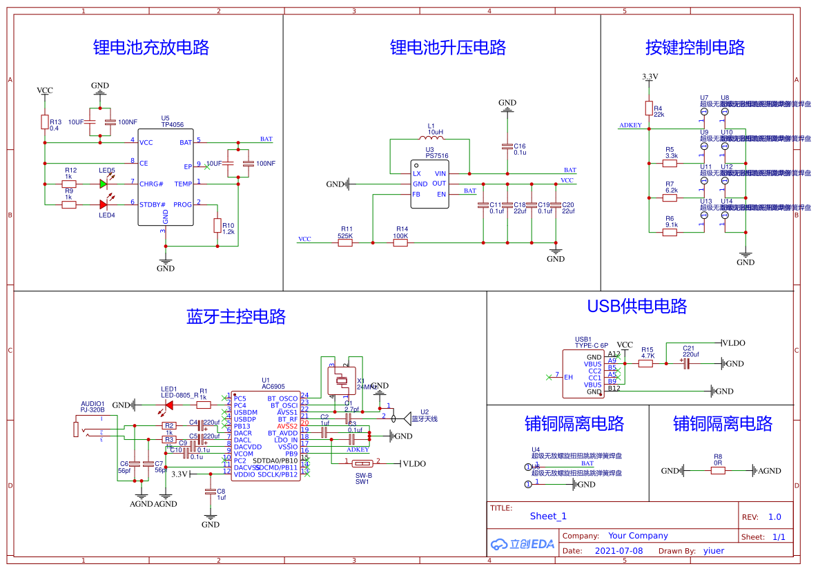 [测试失败] 有线耳机拓展蓝牙模块 - 嘉立创EDA开源硬件平台