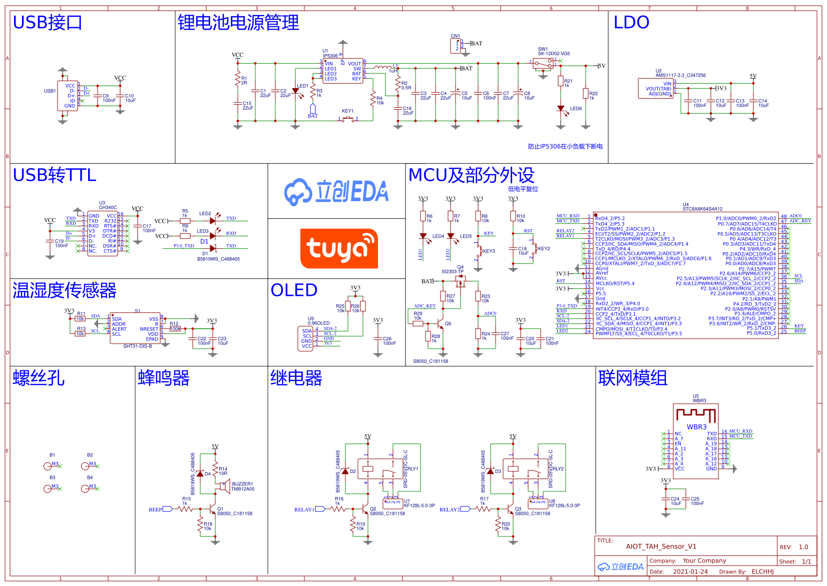 【涂鸦智能】AIoT_TAH_Sensor+493425S - 立创EDA开源硬件平台