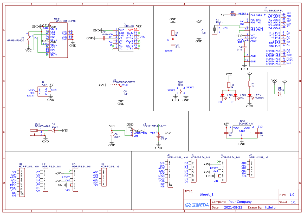 [已验证]Arduino UNO R3现代化升级版 - 嘉立创EDA开源硬件平台