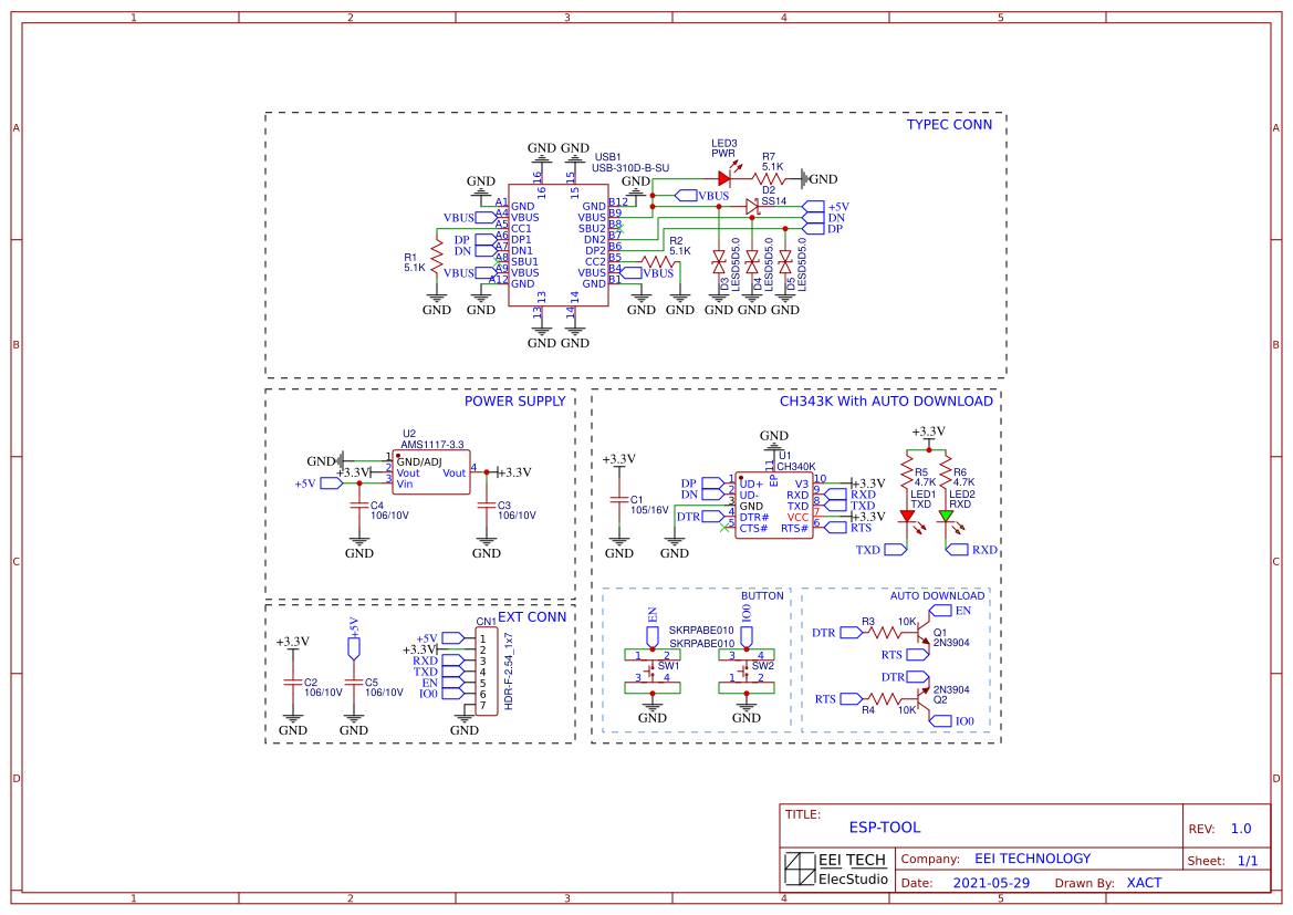 ESP-TOOL (ESP32 ESP8266烧录器) - 嘉立创EDA开源硬件平台