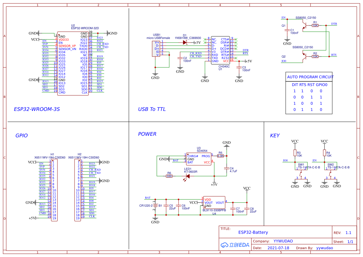 ESP32-Battery - 嘉立创EDA开源硬件平台