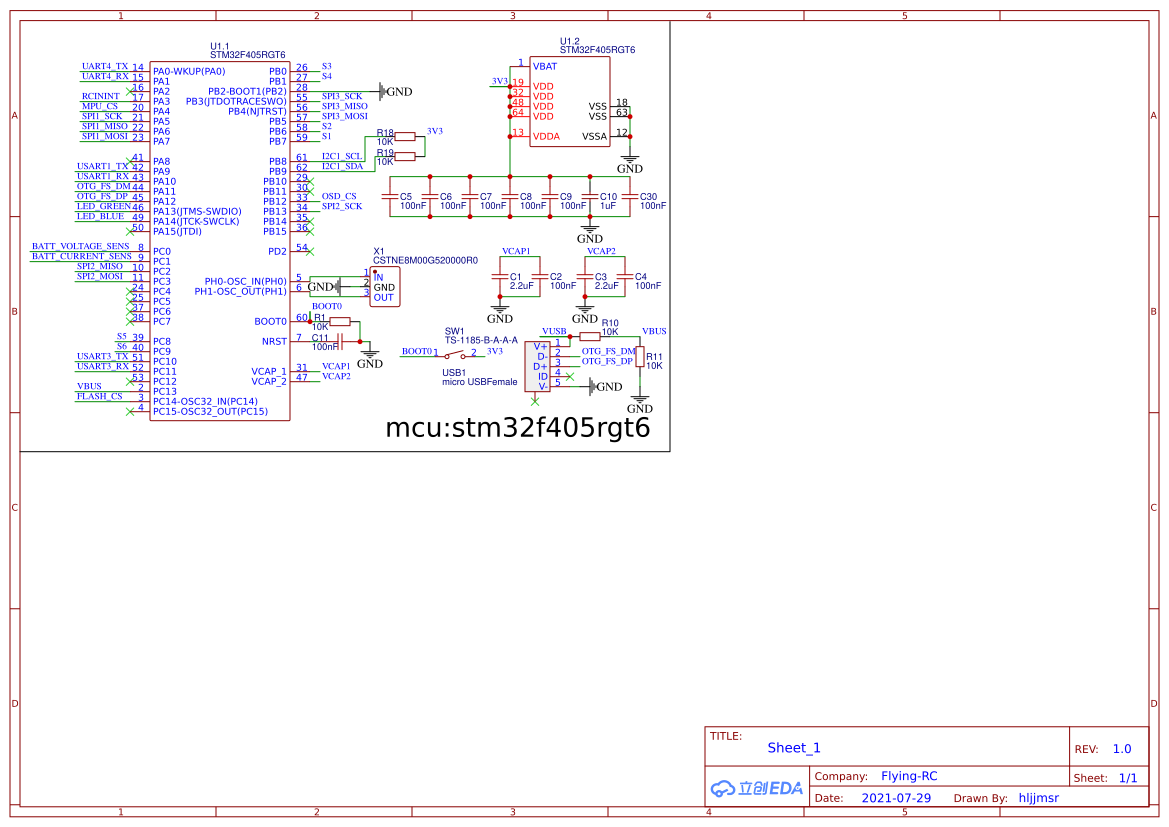 Flying-RC_F405-SE-v1.0 - 嘉立创EDA开源硬件平台