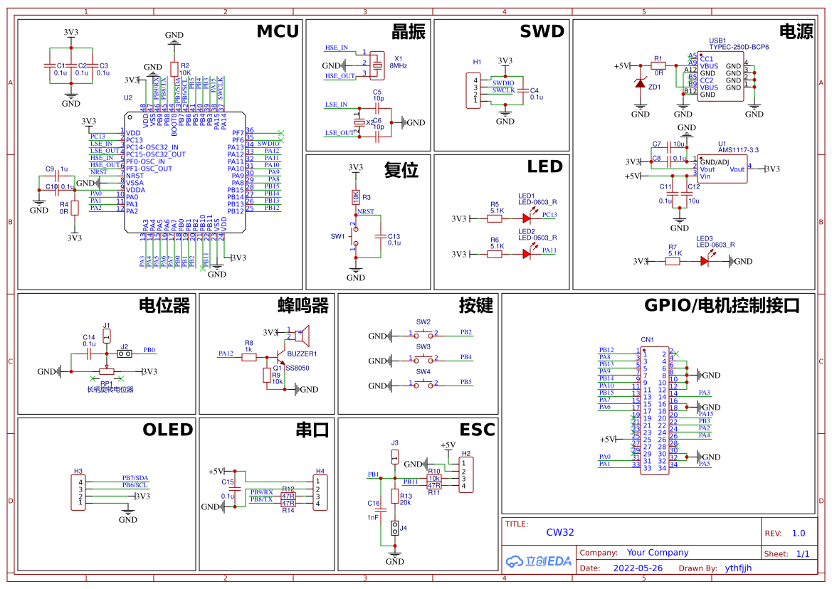 【CW32】CW32无刷电机 - 嘉立创EDA开源硬件平台