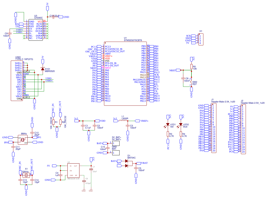 STM32G070CBT6 开发板 - 嘉立创EDA开源硬件平台
