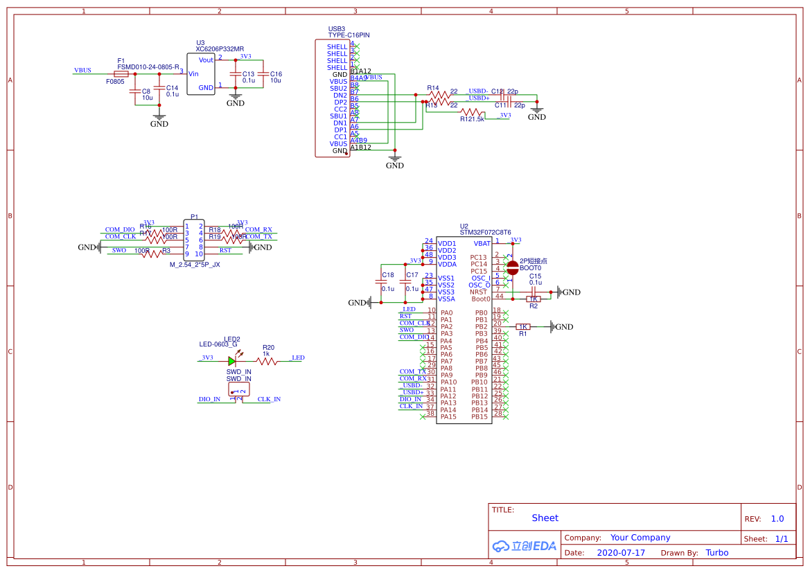jlink ob 072 仿真调试器(含CDC)（已验证） - 立创EDA开源硬件平台