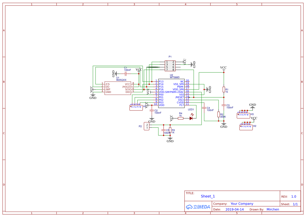 WT588D语音电路图 - 嘉立创EDA开源硬件平台