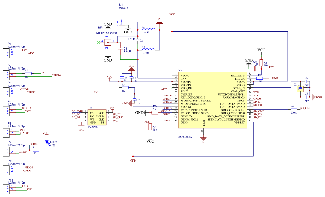 esp12s兼容PCB - 嘉立创EDA开源硬件平台