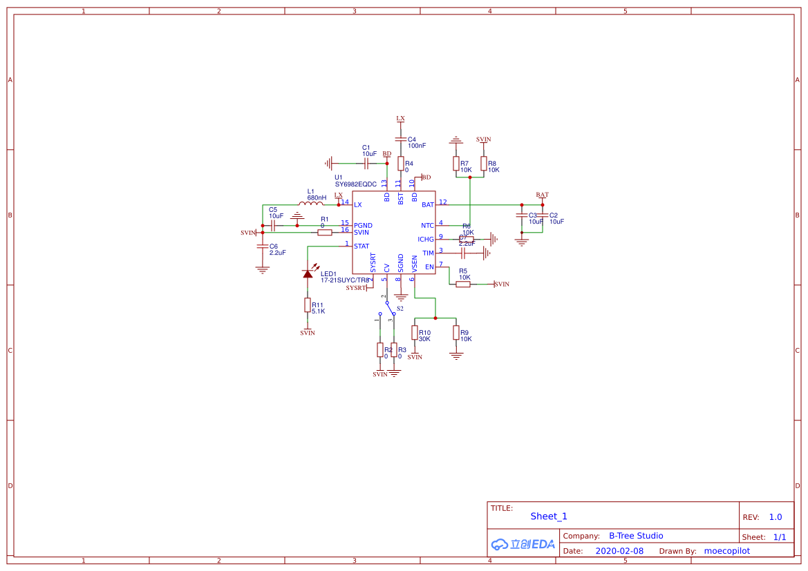 电池电源管理芯片SY6982EQDC评估板 - 嘉立创EDA开源硬件平台