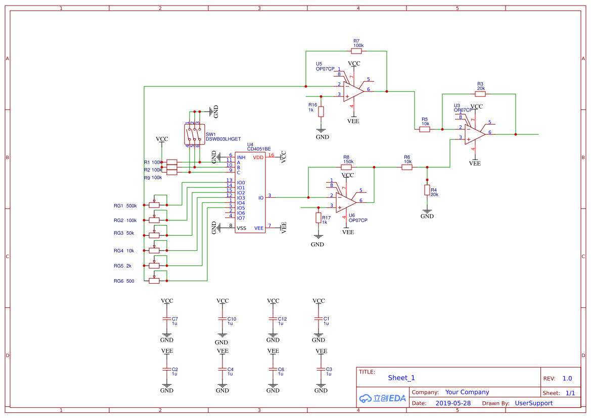 模电课设 程控放大器 - 嘉立创EDA开源硬件平台