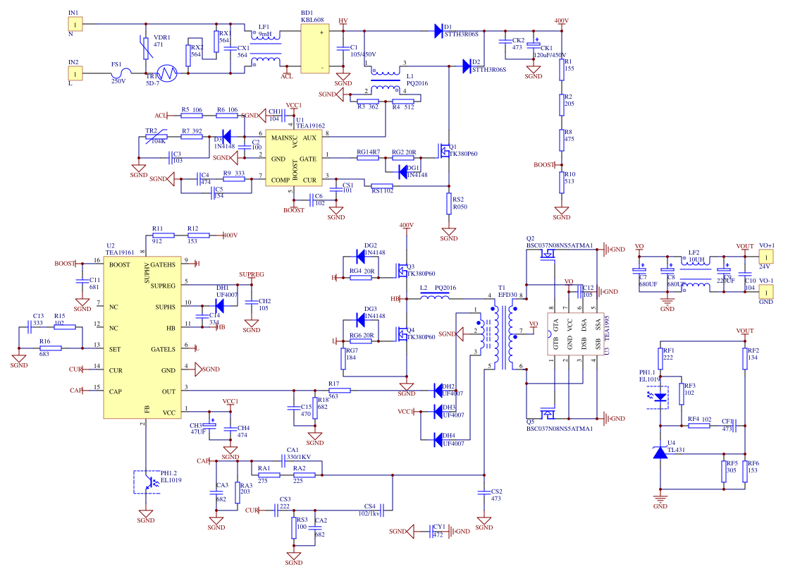 240W高功率密度高效LLC电源 copy - 嘉立创EDA开源硬件平台