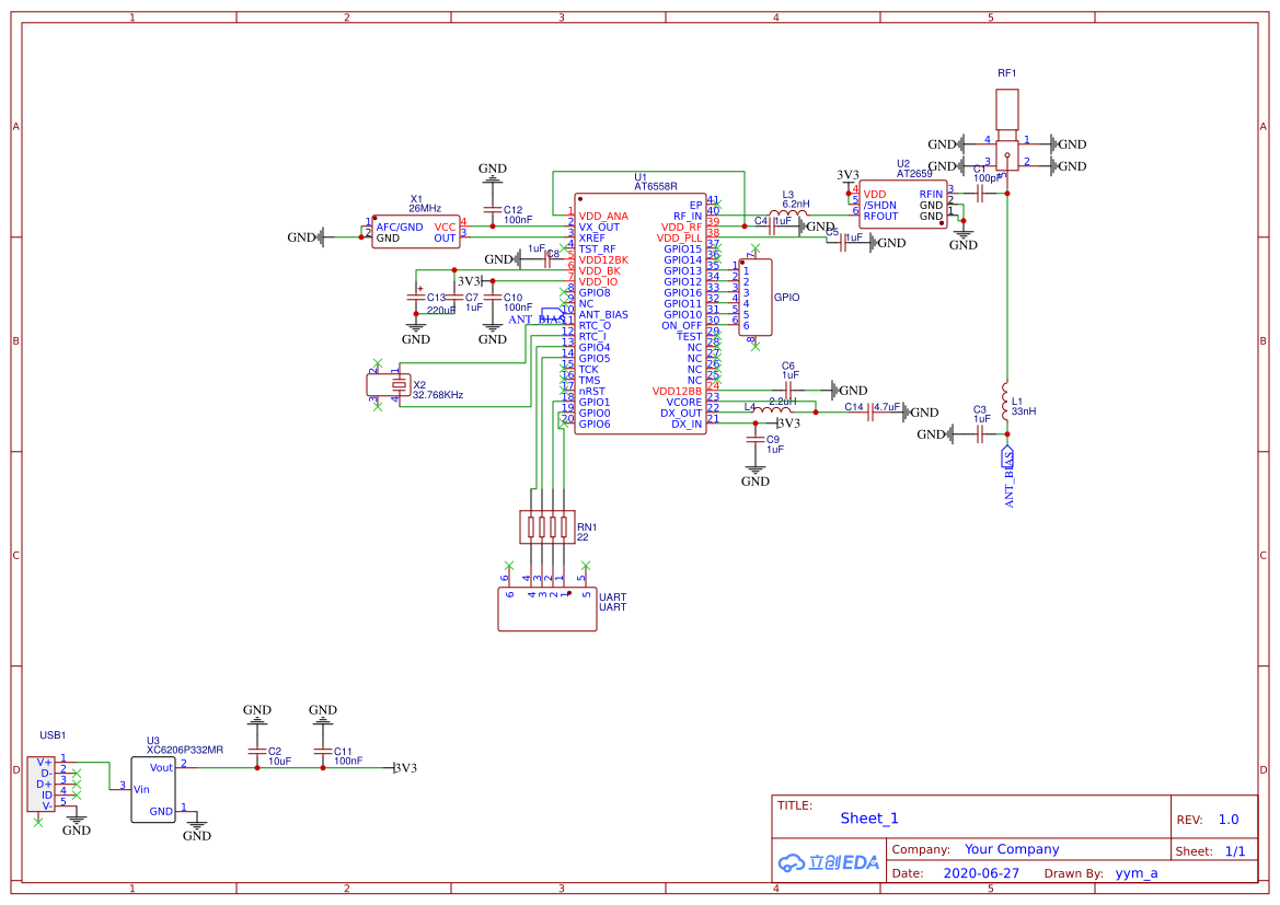 AT6558R定位模块 - 嘉立创EDA开源硬件平台