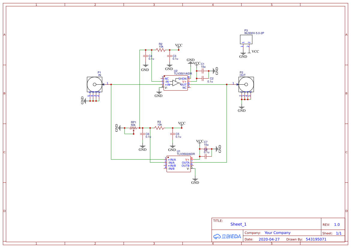 TLV3501&TLV3502 - 嘉立创EDA开源硬件平台