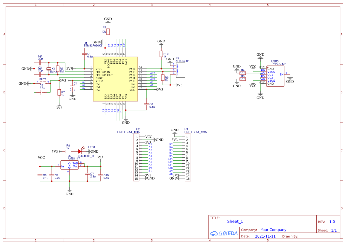STM32F030K6最小系统 - 立创EDA开源硬件平台