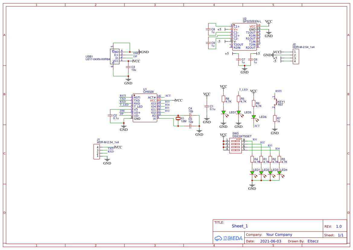 CH9328验证版 - 嘉立创EDA开源硬件平台