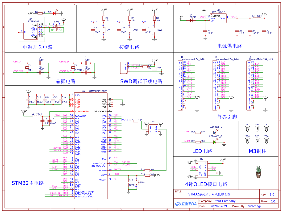 【训练营_基础班】STM32系列最小系统板 - 嘉立创EDA开源硬件平台