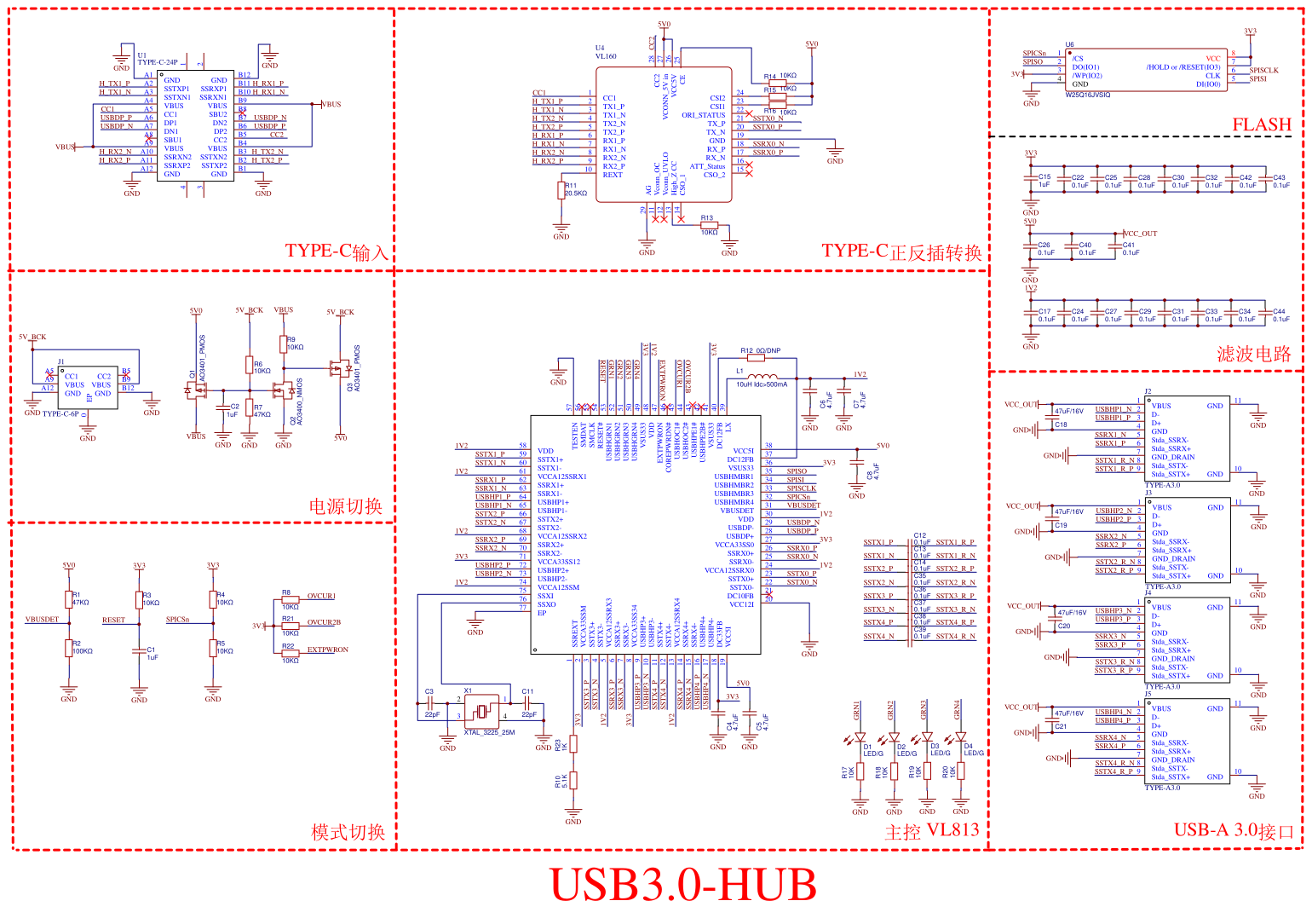 【电路已验证】基于VL813的USB3.0-HUB设计 - 嘉立创EDA开源硬件平台