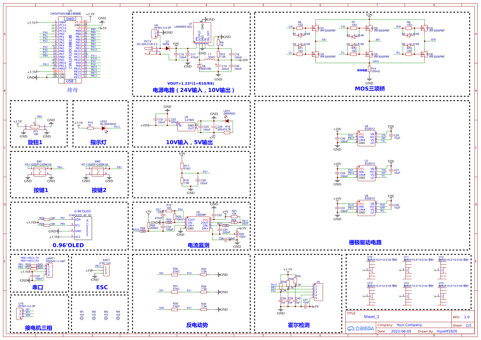 【CW32】基于CW32单片机的无刷电调驱动板 - 嘉立创EDA开源硬件平台