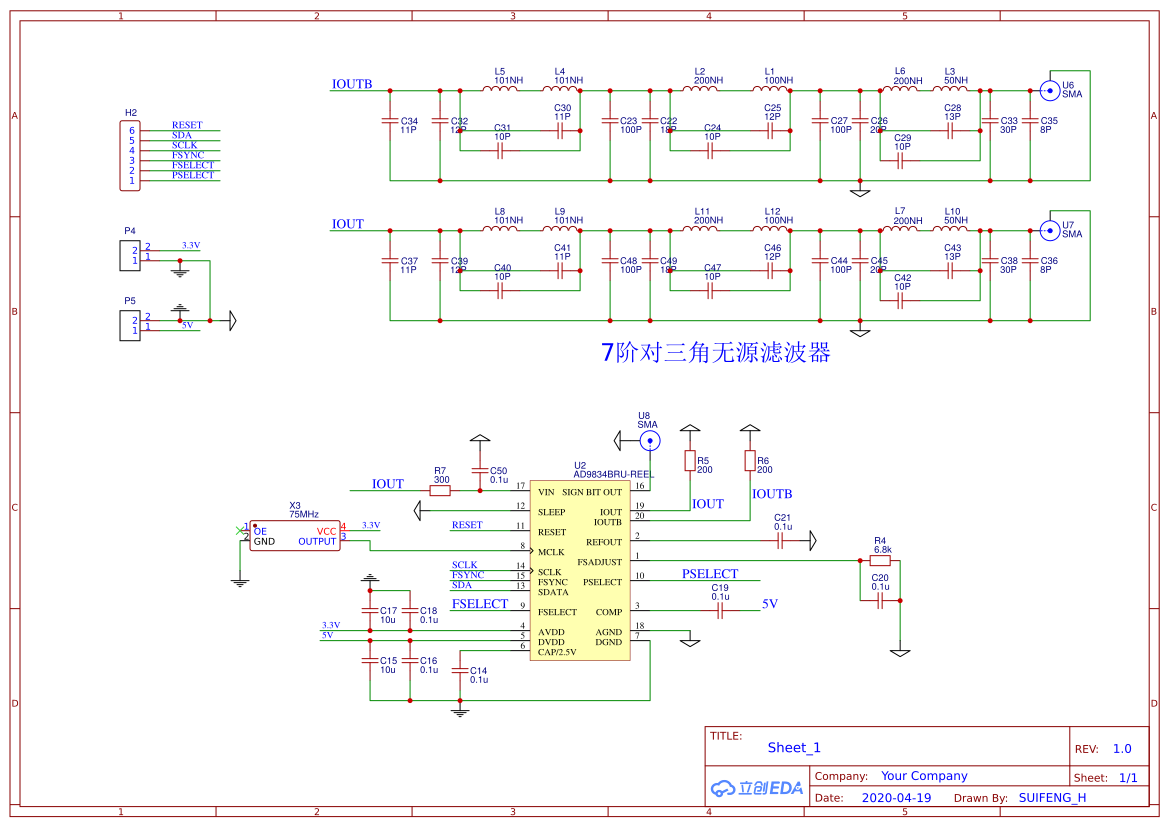 AD9834设计 - 嘉立创EDA开源硬件平台