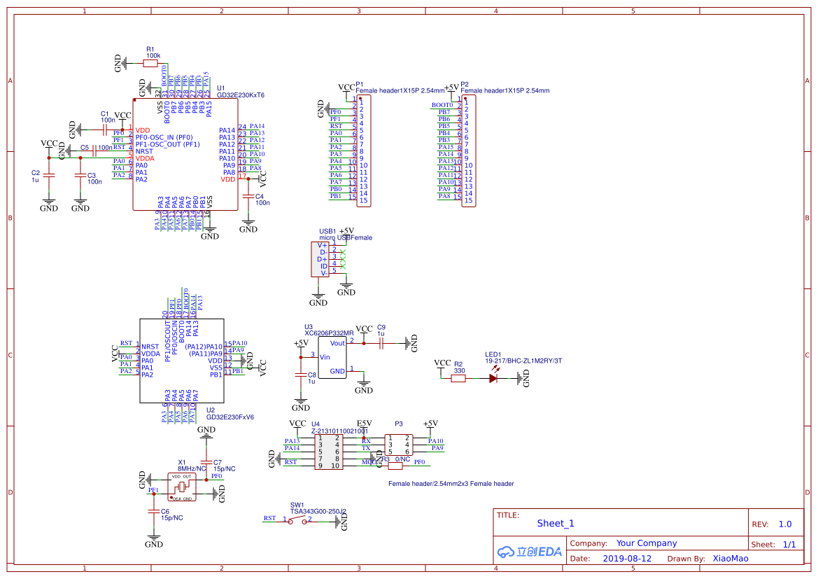 GD32E230方案验证板 - 嘉立创EDA开源硬件平台