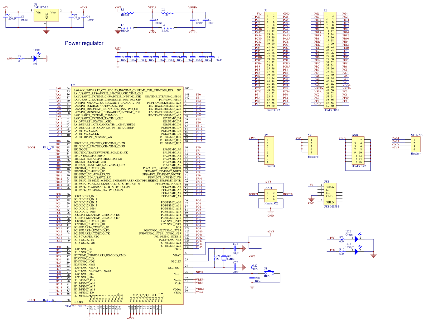 最小系统版STM32F103ZET6 - 嘉立创EDA开源硬件平台