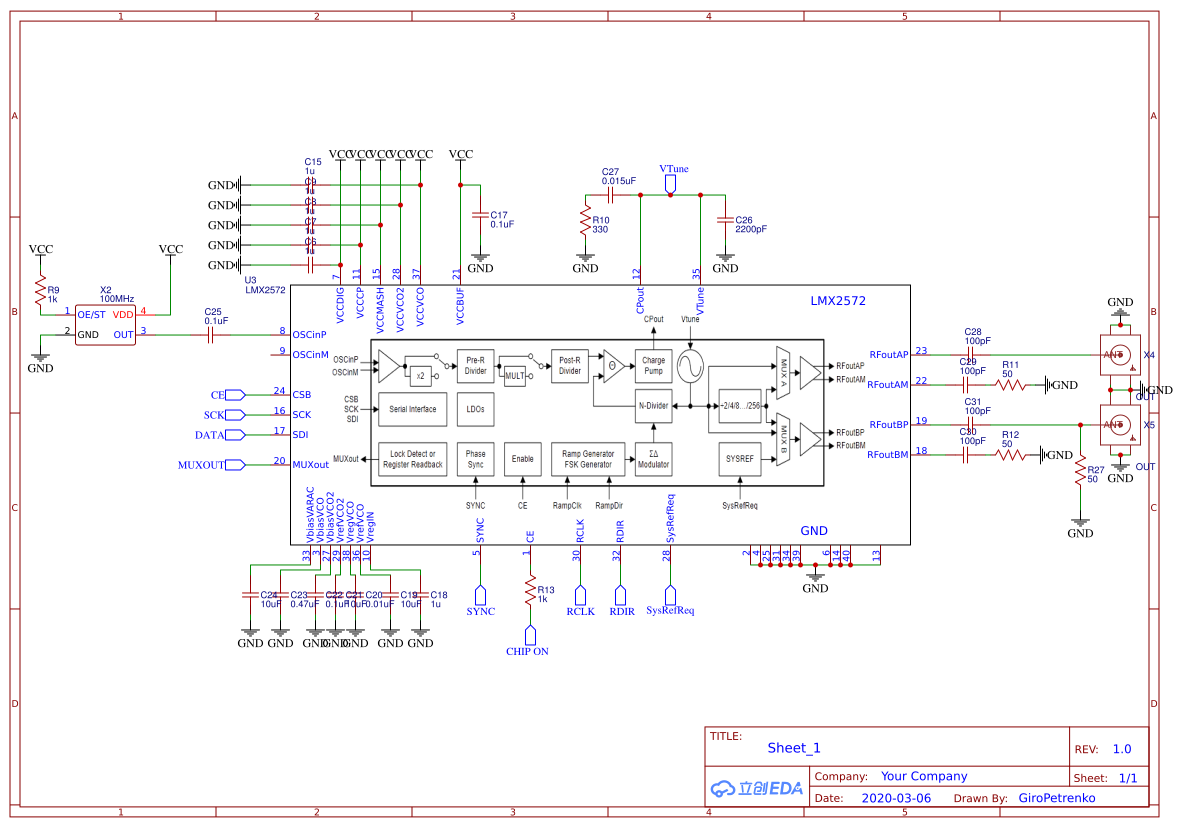 [KS-5C] 基于STM32与LMX2572的射频扫频源 - 嘉立创EDA开源硬件平台