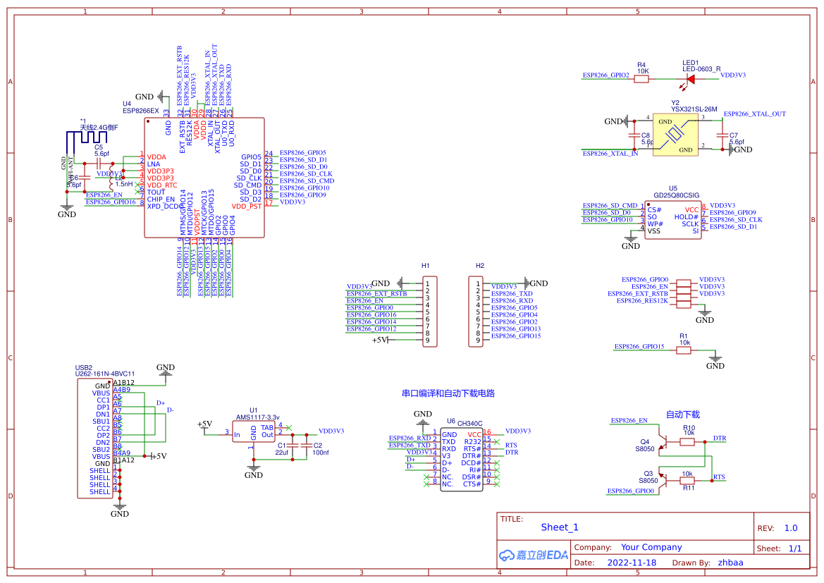 ESP8266EX开发板-TypeC - 嘉立创EDA开源硬件平台