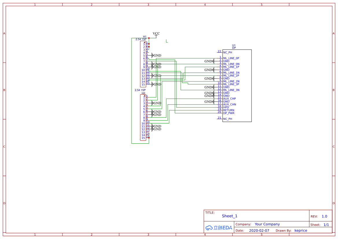 EDP-DP 30Pin For no backlight driver V2 - 嘉立创EDA开源硬件平台