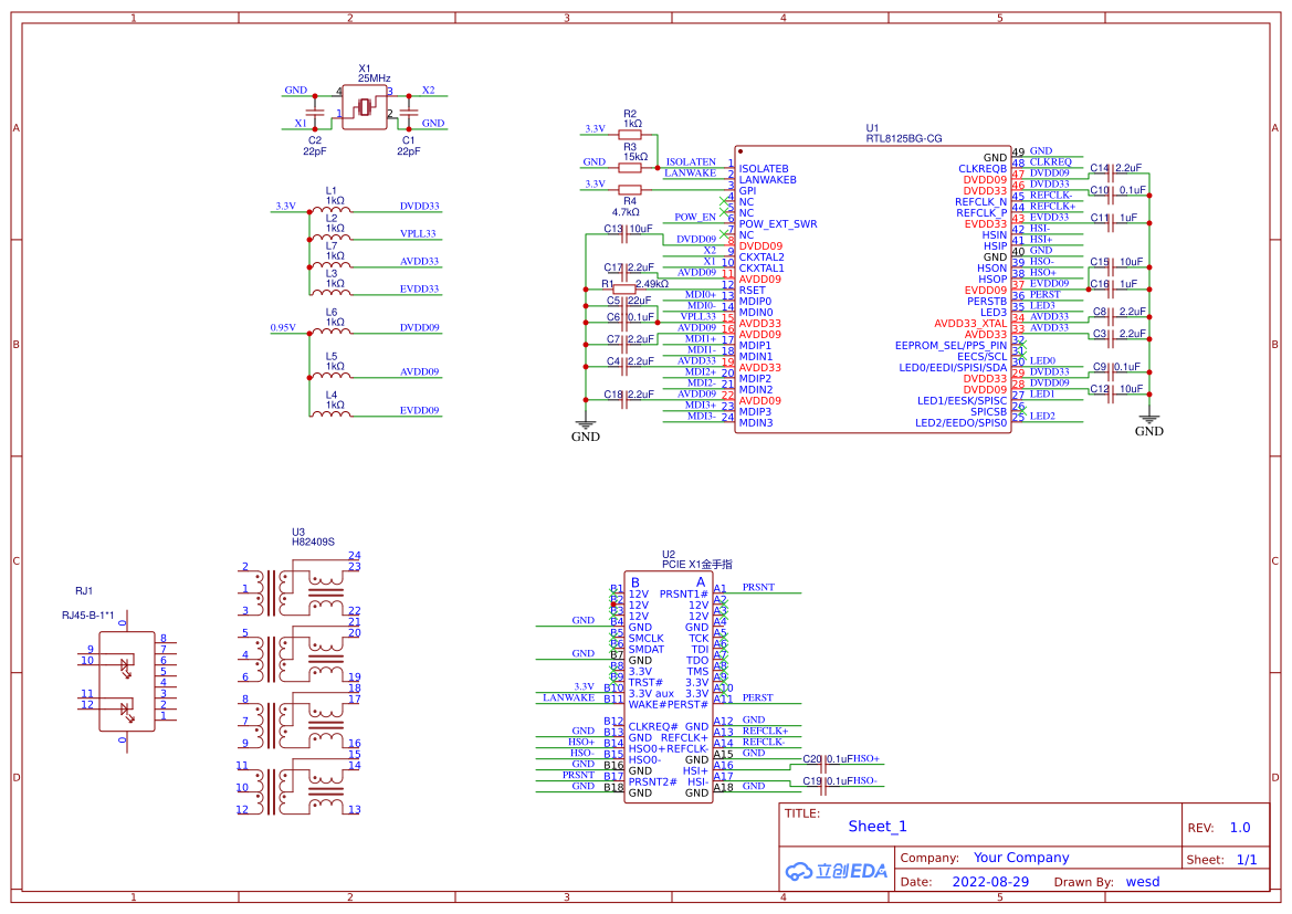RTL8125B 2.5G网卡 - 嘉立创EDA开源硬件平台