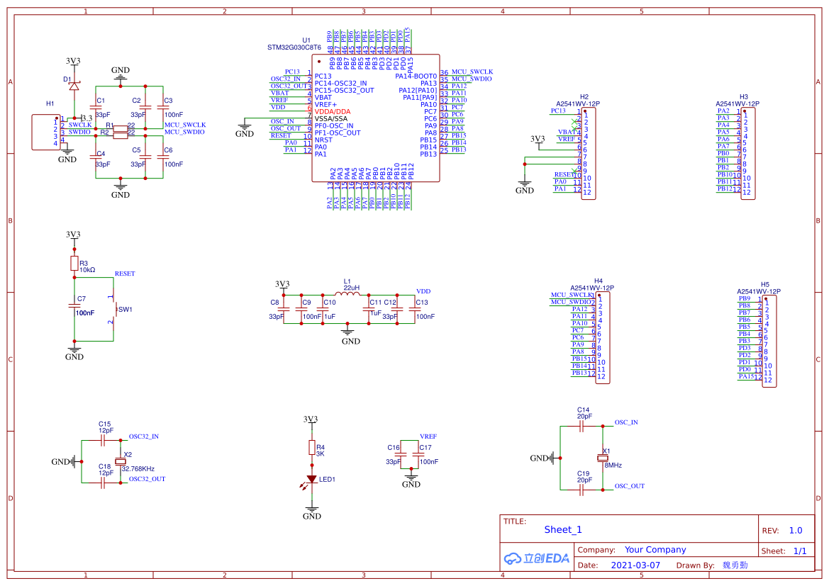 STM32G030C8T6固件板 - 嘉立创EDA开源硬件平台