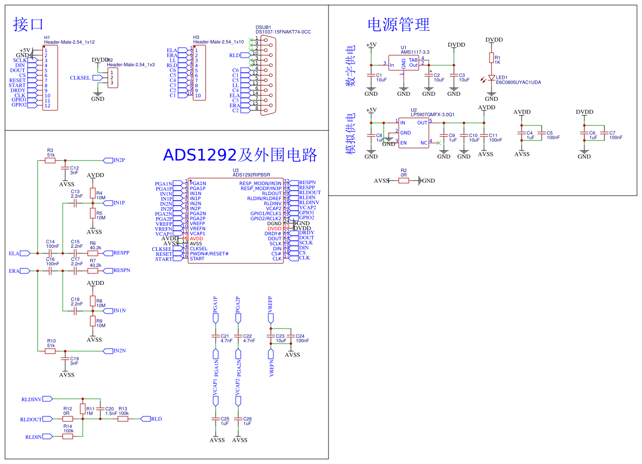 ADS1292 Module - 嘉立创EDA开源硬件平台