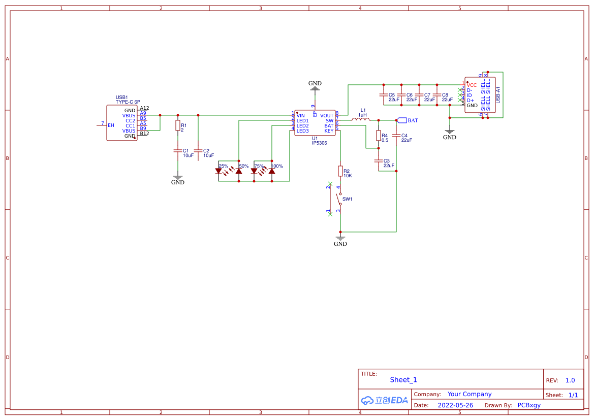 IP5306升压电源模块 - 嘉立创EDA开源硬件平台