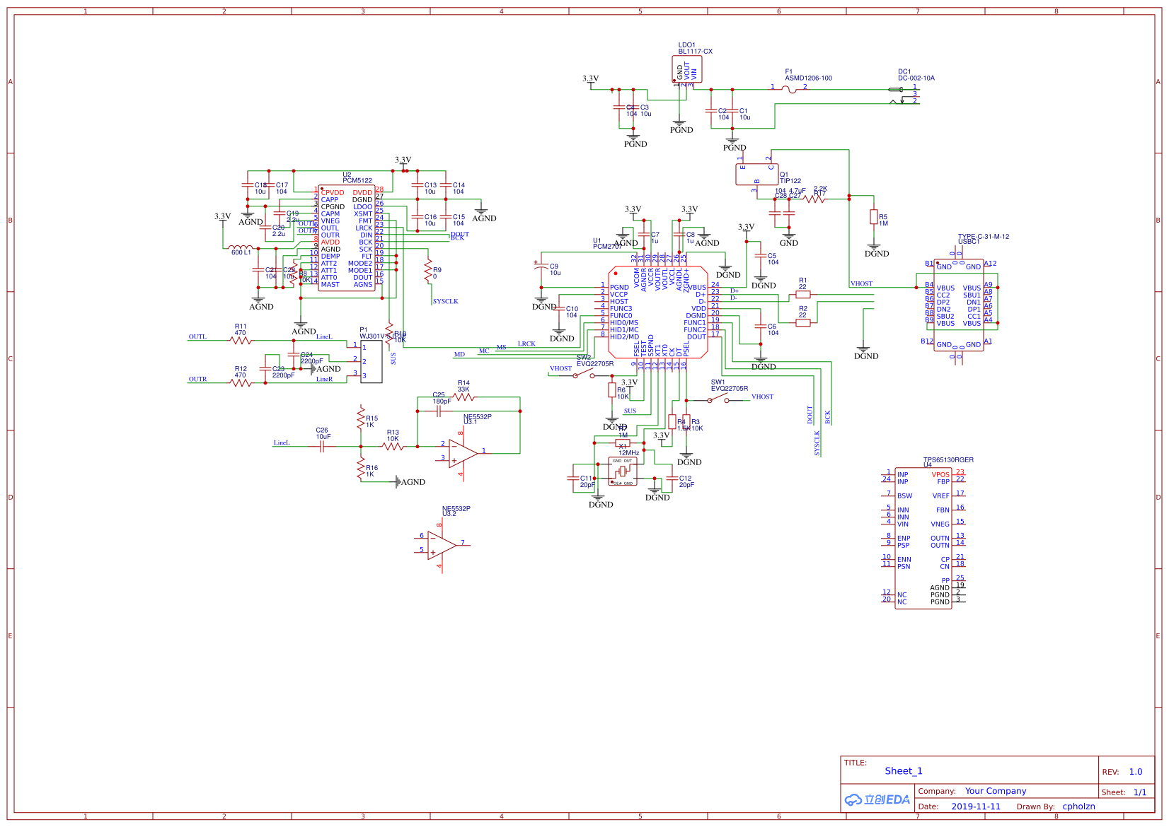 PCM2707+5122 - 嘉立创EDA开源硬件平台