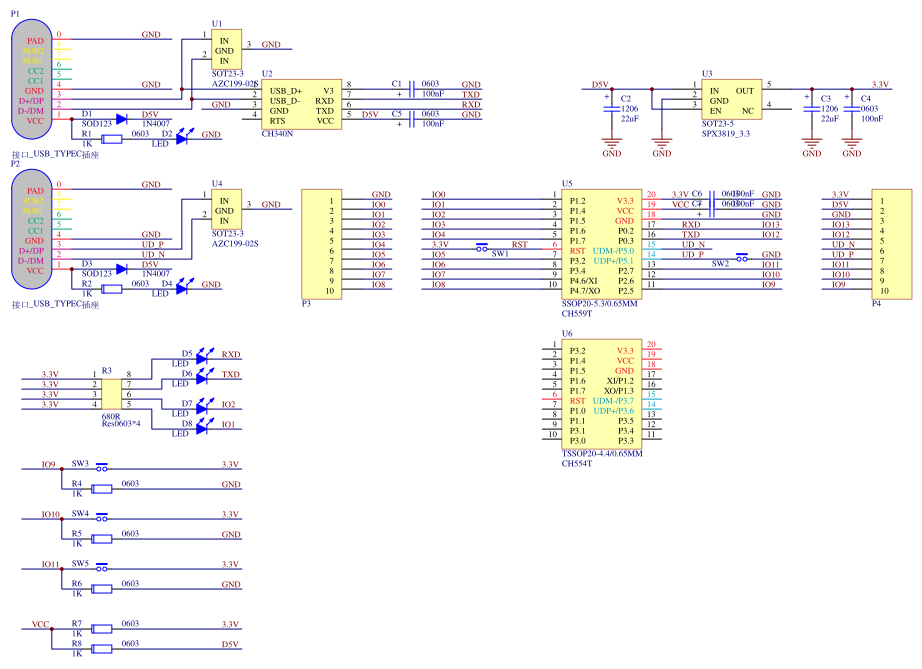 官方论坛比较好用的 CH55xT 开发板 - 嘉立创EDA开源硬件平台