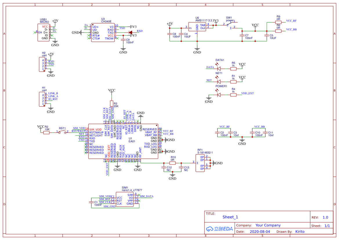 NB-IOT模块 EA01 - 嘉立创EDA开源硬件平台