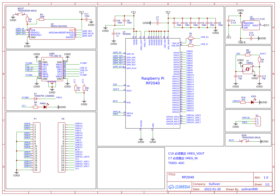 rp2040 开发板 - 嘉立创EDA开源硬件平台