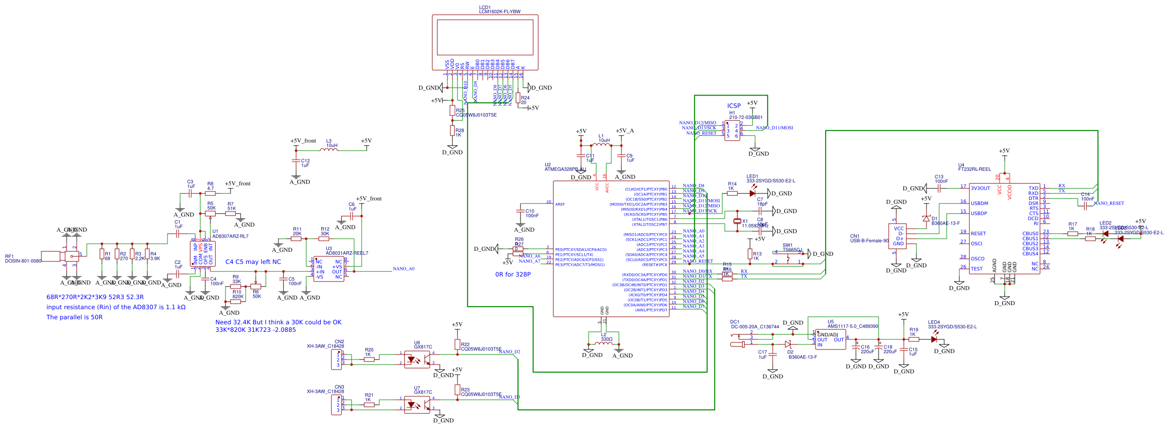 Arduino based AD8307 PowerMeter - 嘉立创EDA开源硬件平台