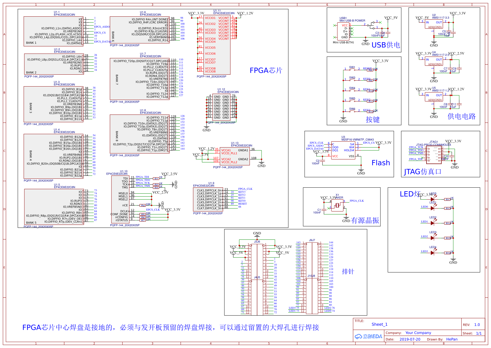Altera_EP4CE6系列FPGA开发板 - 嘉立创EDA开源硬件平台