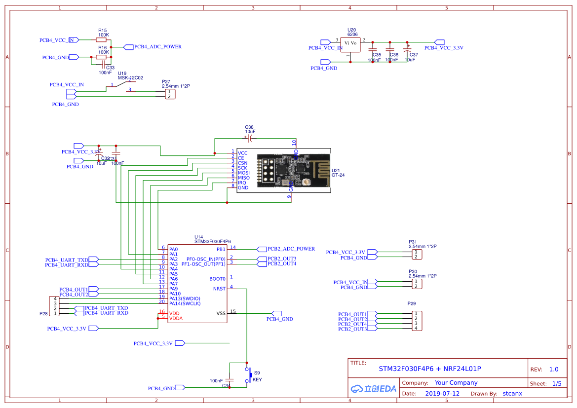 STM32和NRF24L01核心板 - 立创EDA开源硬件平台