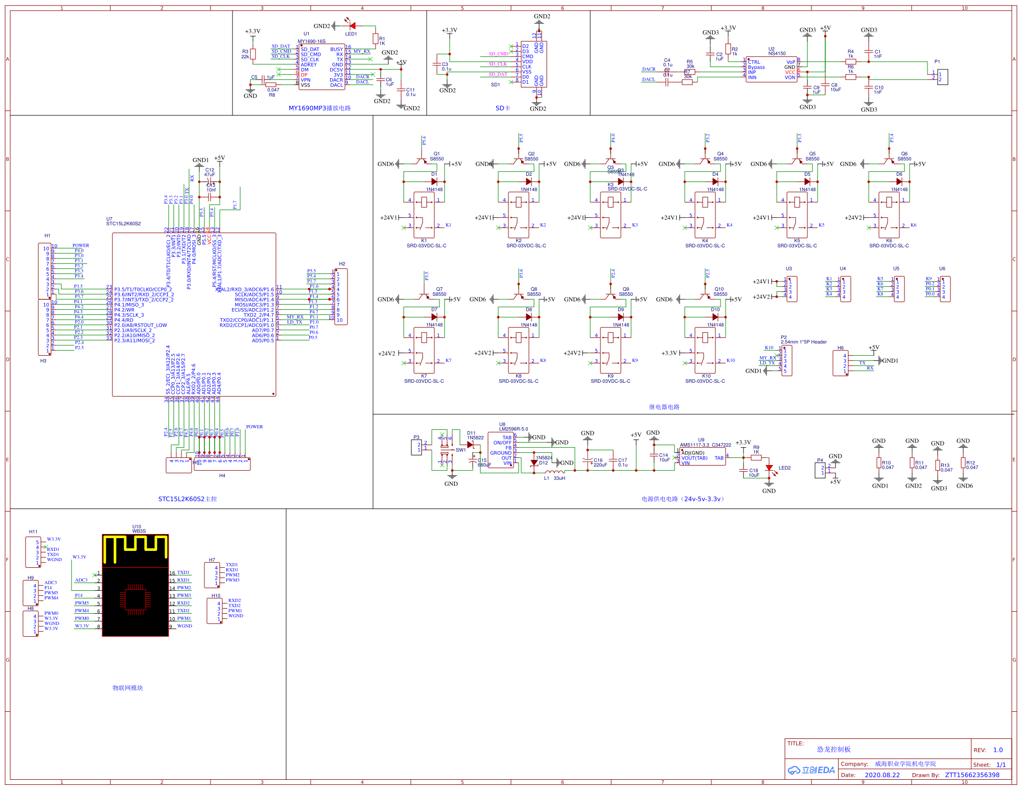 【训练营】涂鸦l与d3320控制9路继电器+681802A - 嘉立创EDA开源硬件平台