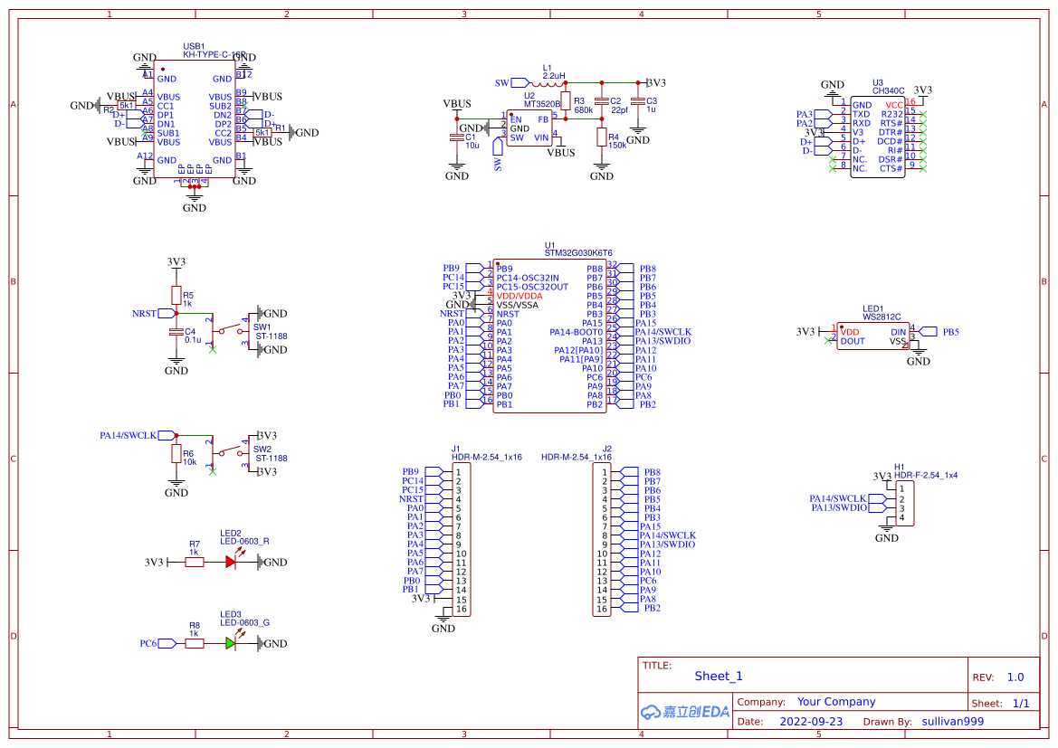 stm32g030k6t6蛮好看的开发板 - 嘉立创EDA开源硬件平台