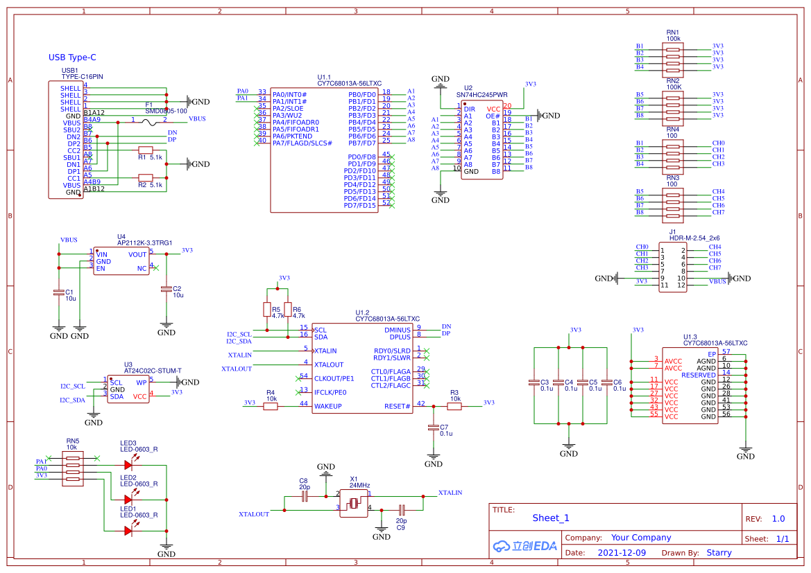 CY7C68013逻辑分析仪 - 嘉立创EDA开源硬件平台