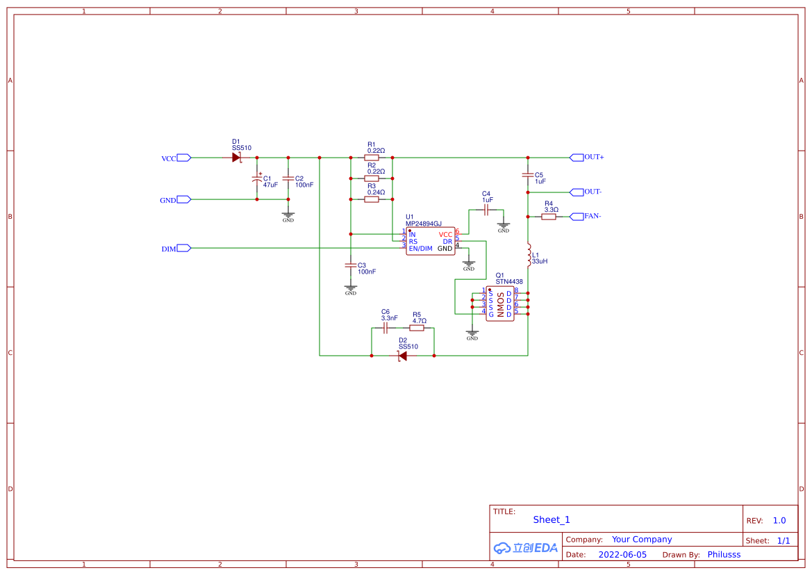 （已验证）基于MP24894的大功率LED恒流驱动 - 嘉立创EDA开源硬件平台